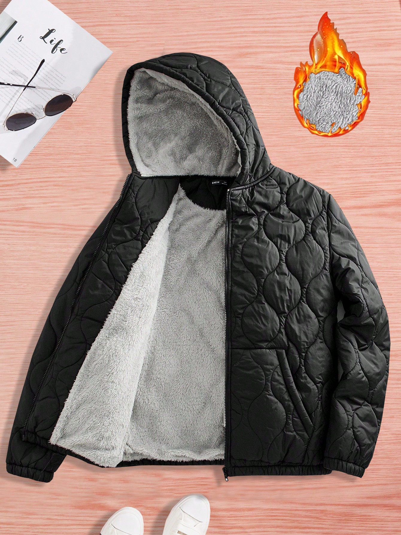 Manfinity Homme Men Zip Up Hooded Winter Coat | SHEIN USA