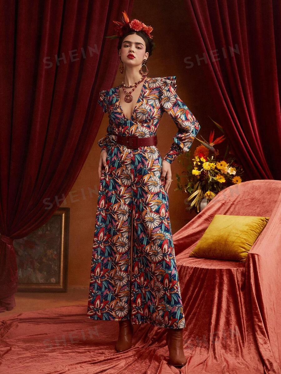 Frida Kahlo X SHEIN X Designer Israel Jasso ชุดเครื่องแต่งกายแบบกระโปรง ...