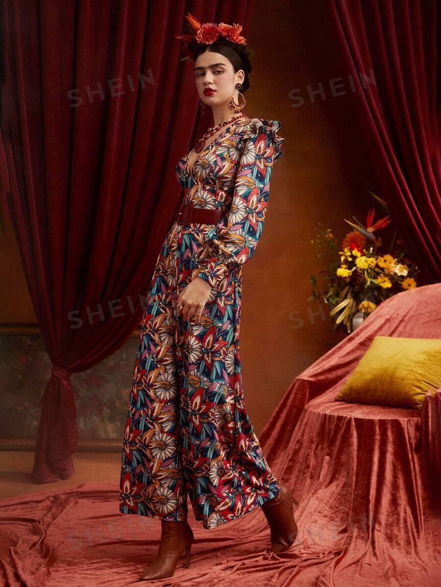 Frida Kahlo X SHEIN X Designer Israel Jasso ชุดเครื่องแต่งกายแบบกระโปรง ...