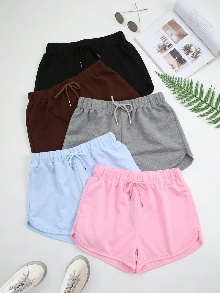 INAWLY 5pcs Drawstring Waist Shorts | SHEIN USA