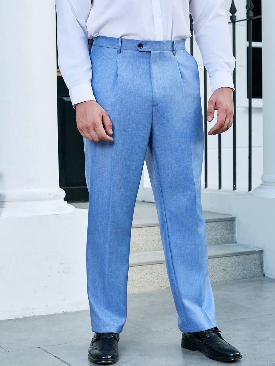 Manfinity Mode Men Plus Slant Pocket Straight Leg Suit Pants | SHEIN USA