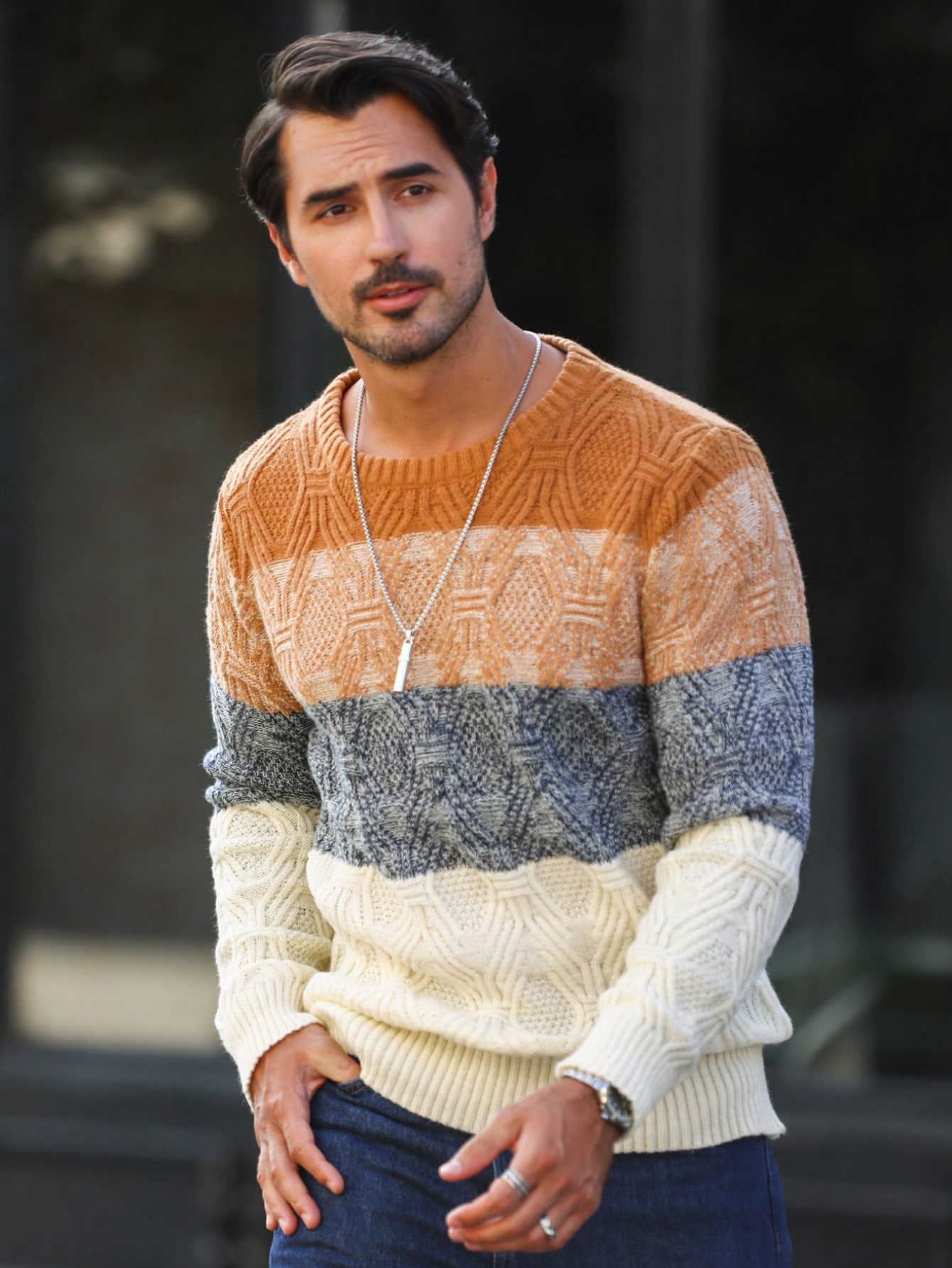 Manfinity Homme Men Colorblock Sweater Shein Euqs