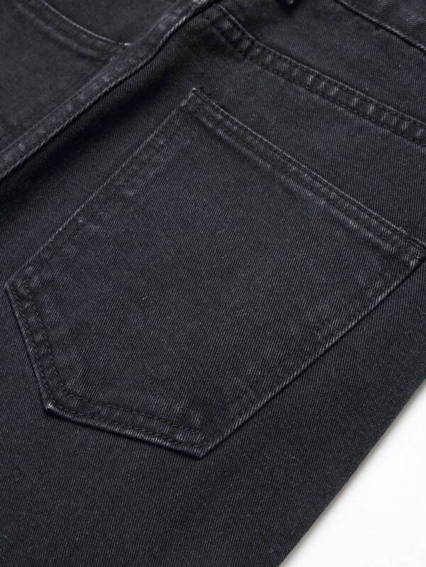 Men Cotton Ripped Frayed Contrast Side Seam Jeans | SHEIN USA