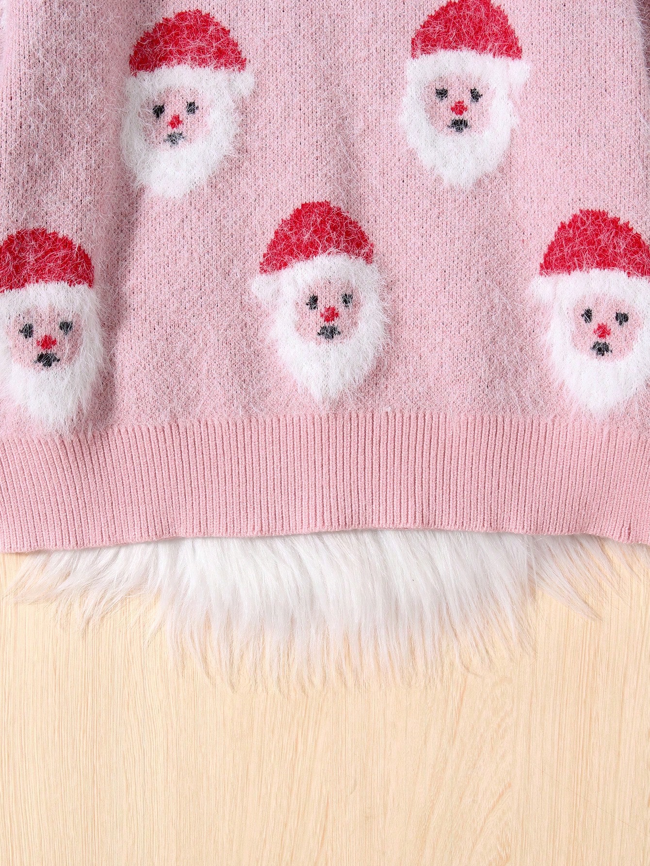 SHEIN Tween Girl Christmas Santa Claus Pattern Drop Shoulder Sweater ...