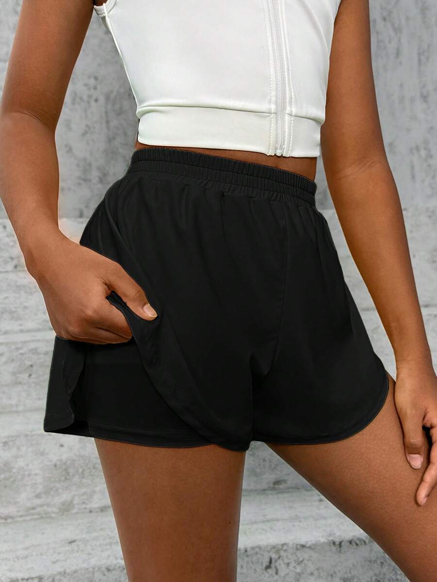 SHEIN Tween Girl Solid Elastic Waist Active Shorts | SHEIN USA