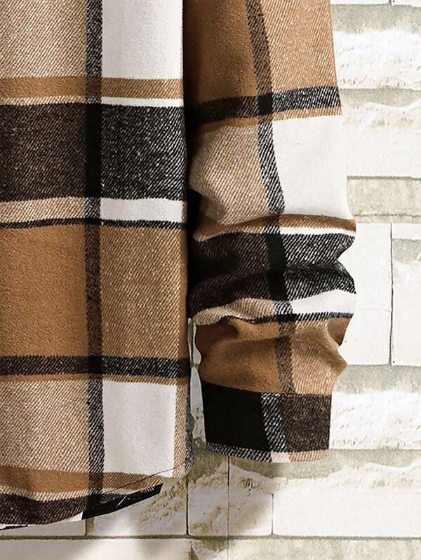 Manfinity Hypemode Men Plaid Print Hooded Shacket Without Tee | SHEIN USA