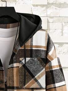 Manfinity Hypemode Men Plaid Print Hooded Shacket Without Tee | SHEIN USA