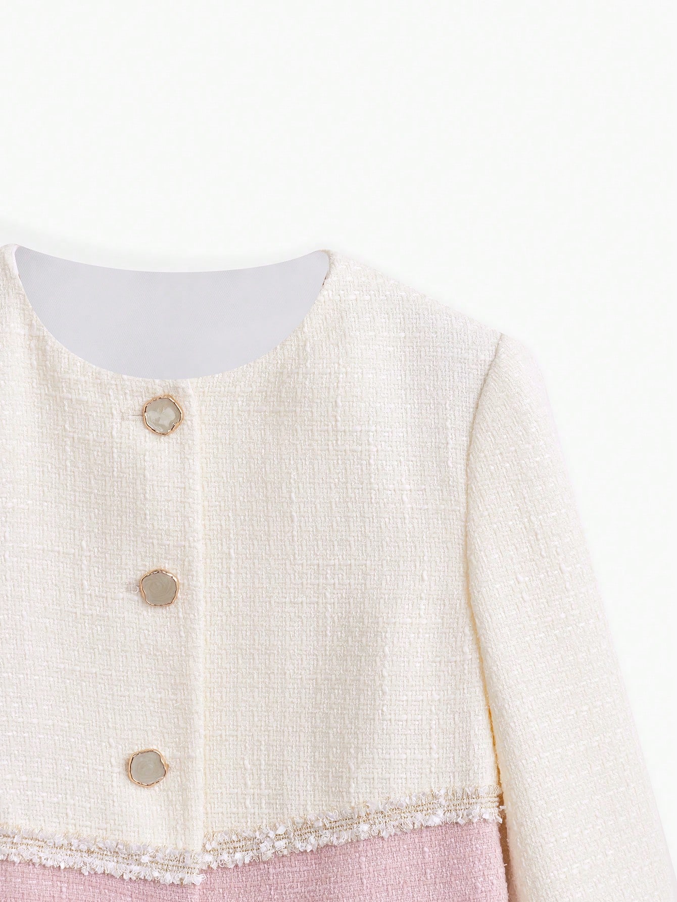 MOTF PREMIUM TWO-TONE TWEED JACKET | SHEIN USA