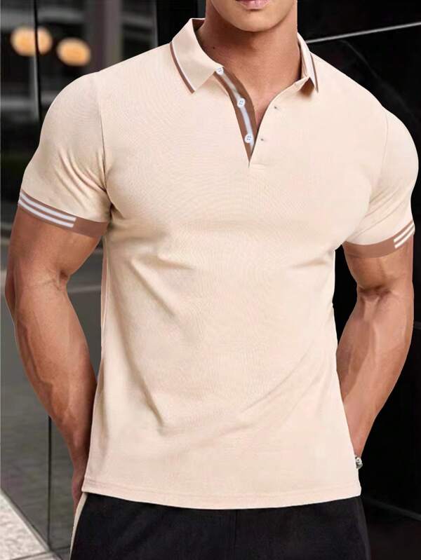 Manfinity Mode Men Contrast Trim Polo Shirt | SHEIN USA