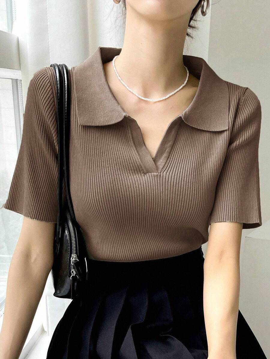 DAZY Solid Ribbed Knit Top | SHEIN USA