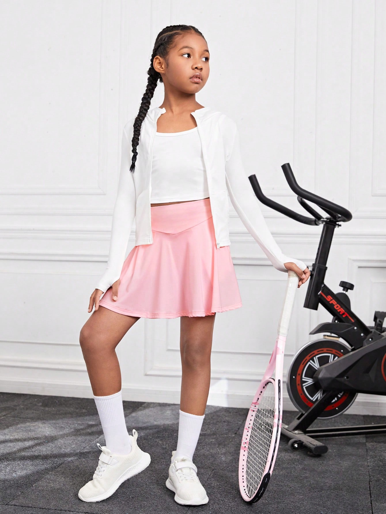 SHEIN Tween Girls Wideband Waist Hidden Pocket Skort | SHEIN UK