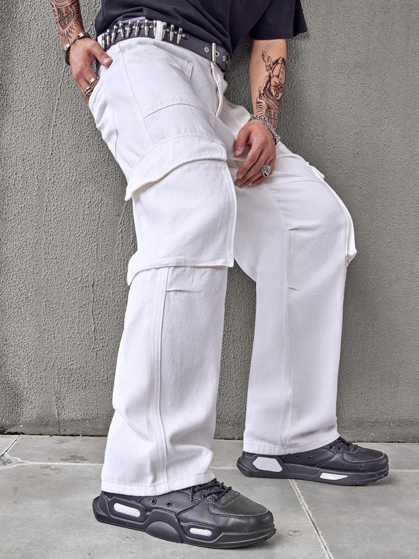 Manfinity EMRG Jean Pour Homme À La Coupe Lâche Avec Des Poches À Rabat ...