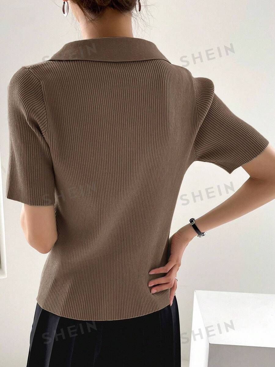 DAZY Solid Ribbed Knit Top | SHEIN UK