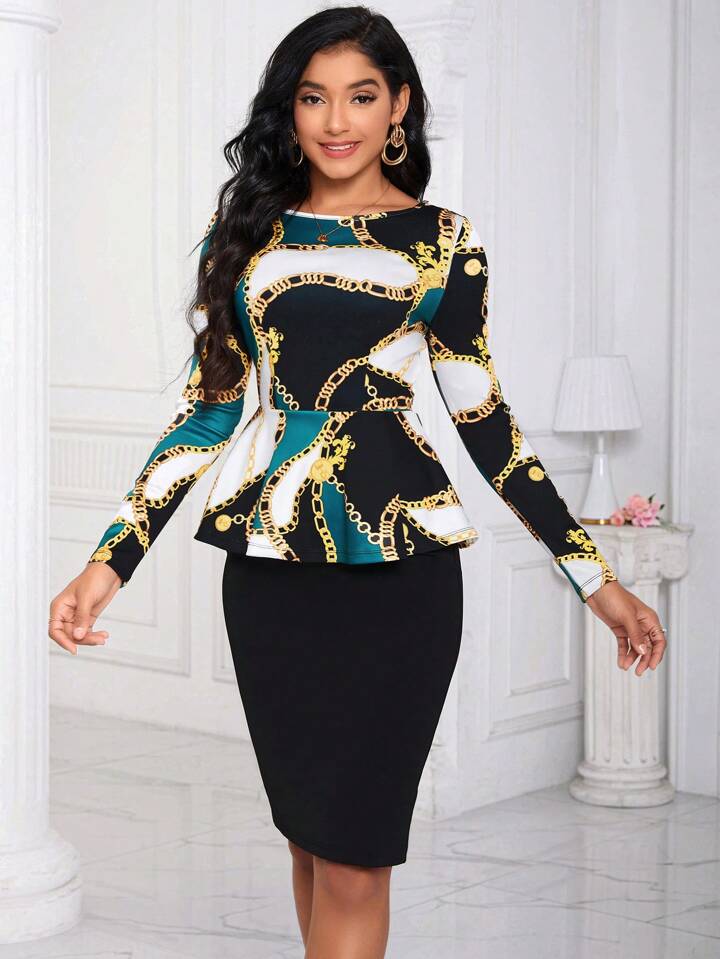 African Print Peplum Dresses