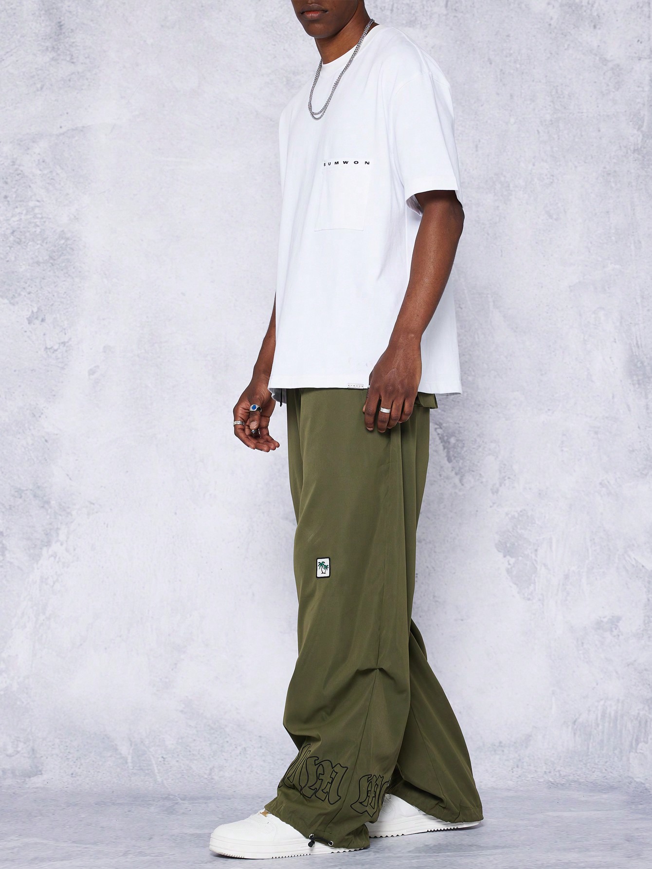 SUMWON embroidered and badged cargo pants | SHEIN USA