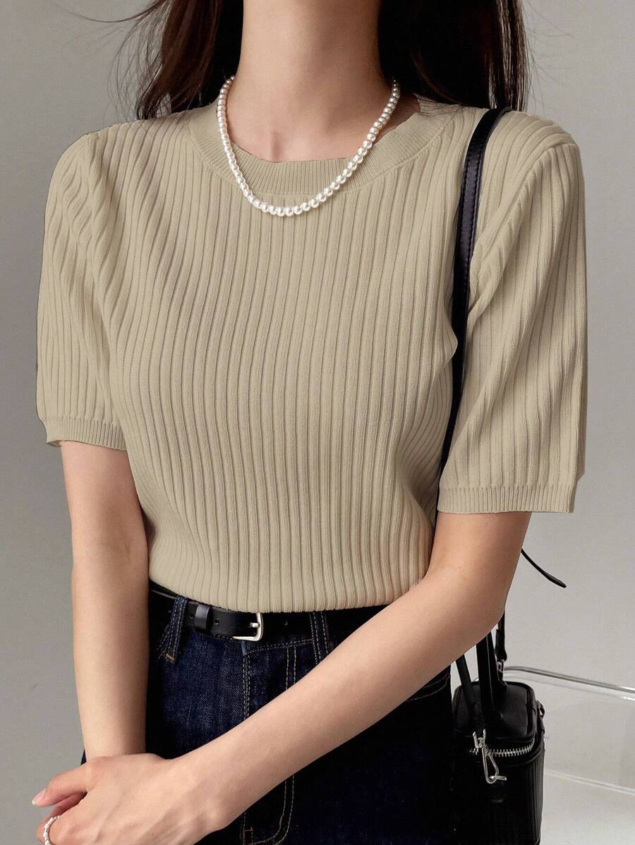 DAZY Solid Ribbed Knit Top | SHEIN USA