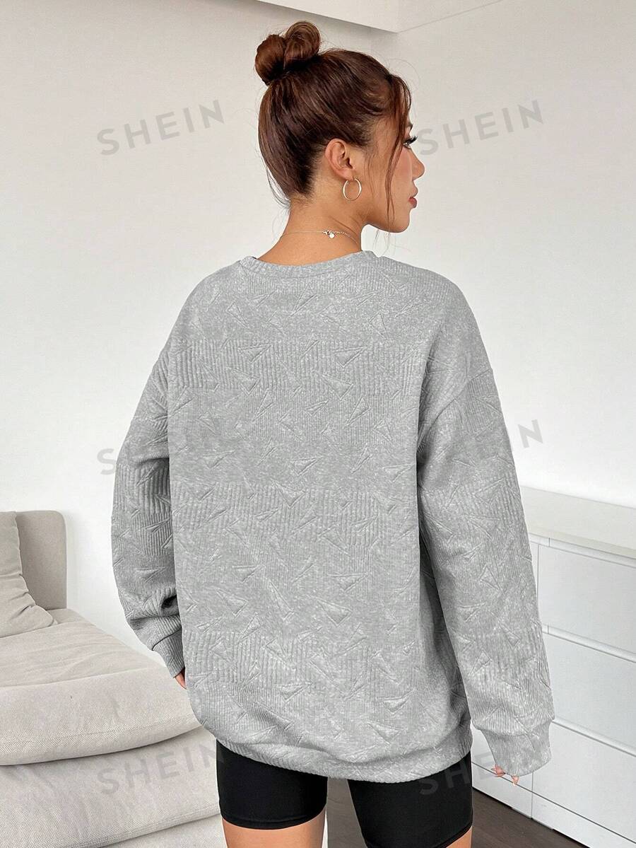 SHEIN EZwear Solid Drop Shoulder Sweatshirt | SHEIN UK