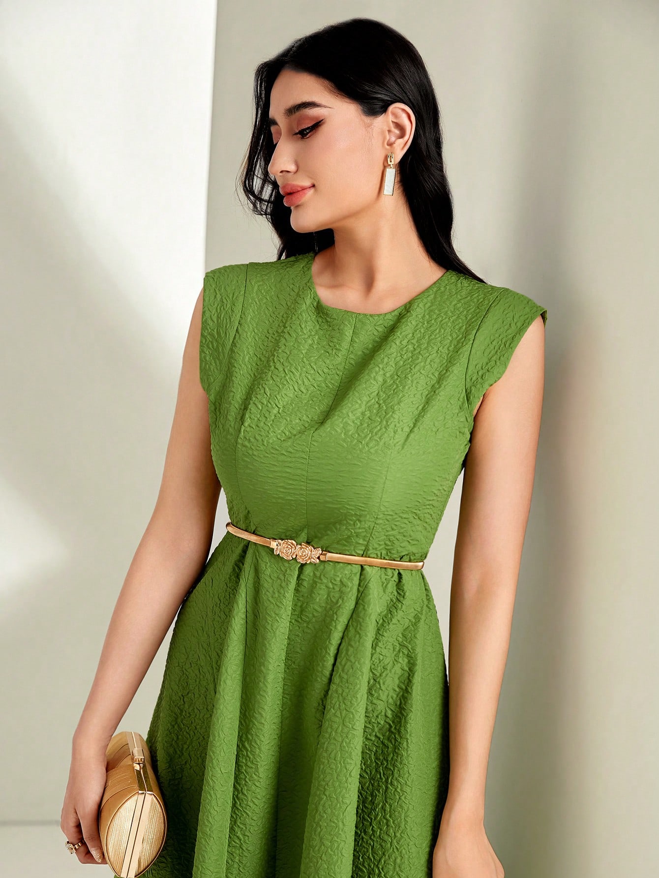 Shein Modely Solid Sleeveless A Line Dress Without Belt Shein Usa