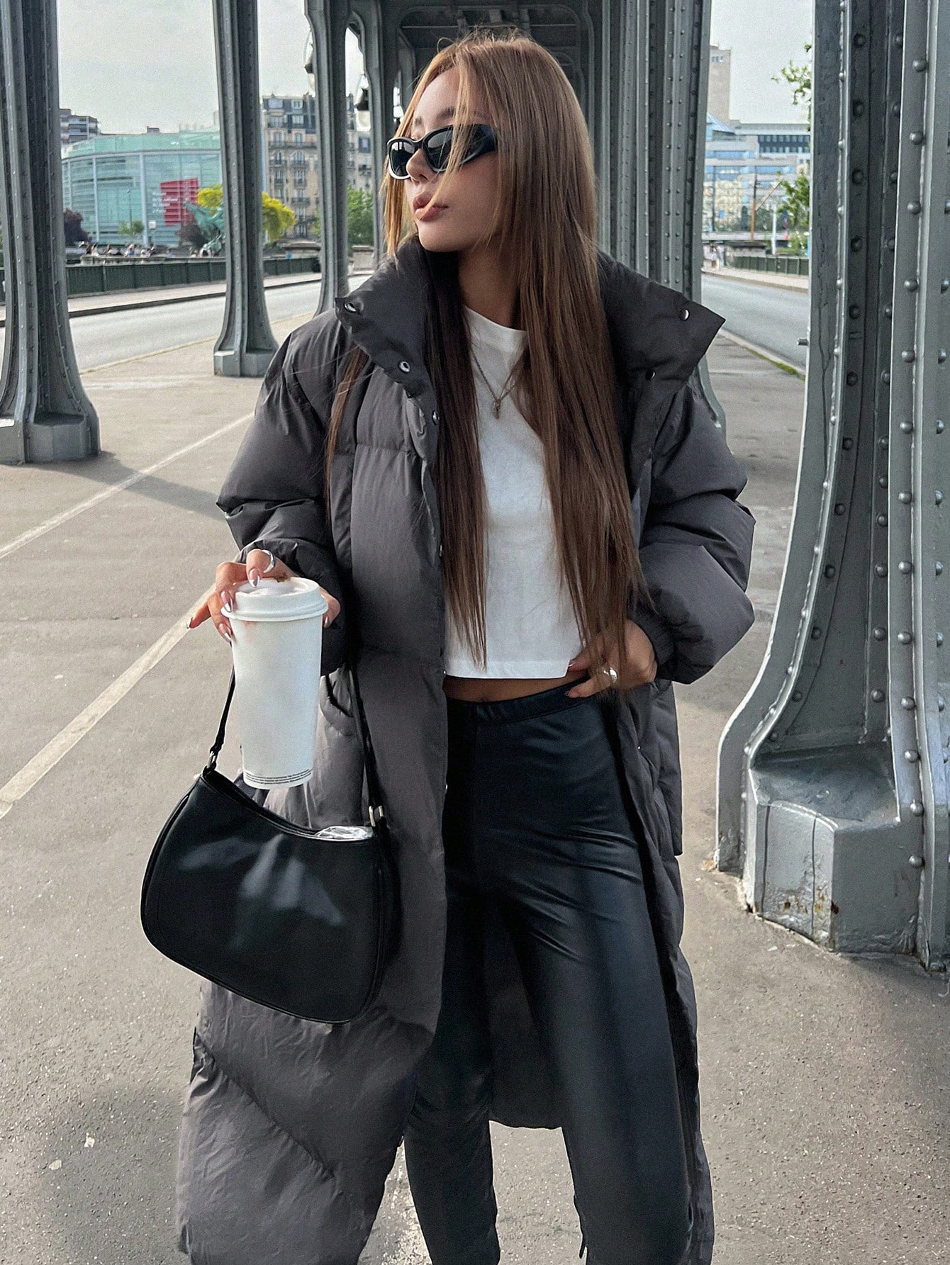 DAZY Solid Zip Up Puffer Thick Pockets Coat | SHEIN UK