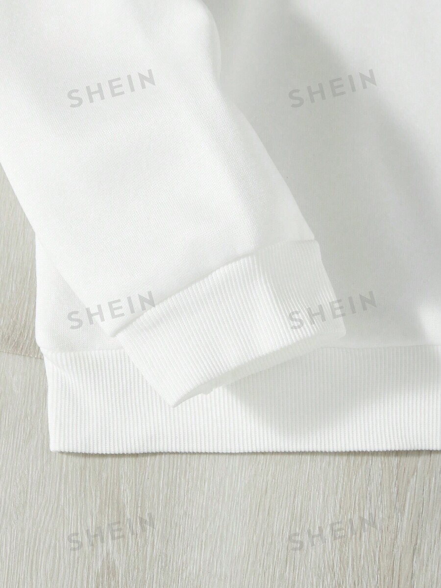 SHEIN EZwear Oil Painting & Slogan Graphic Thermal Lined Sweatshirt THE ...