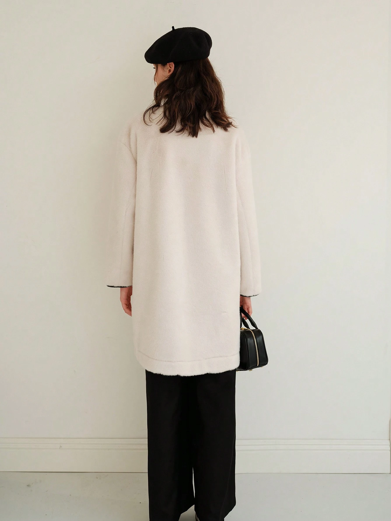 Contrast Collar Drop Shoulder Duffle Button Overcoat | SHEIN USA