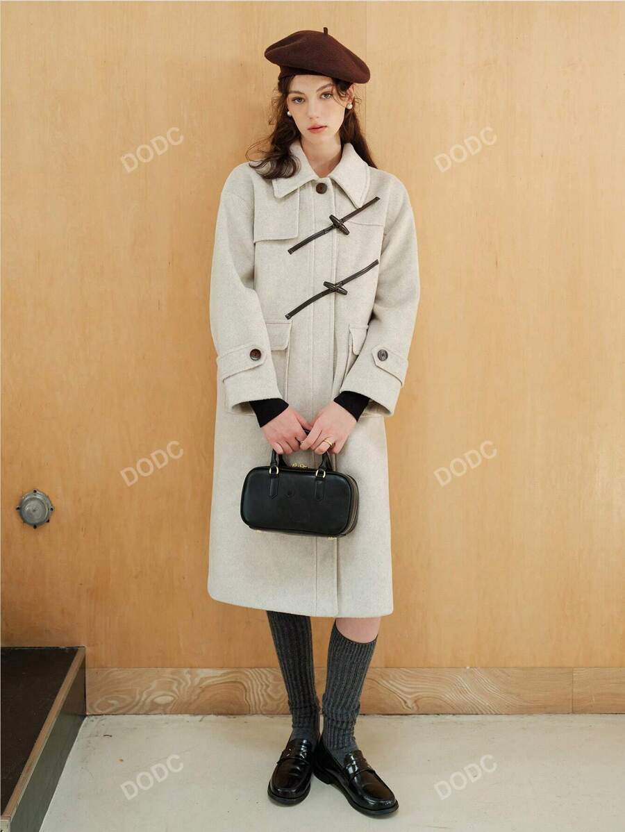 Flap Pocket Drop Shoulder Overcoat | SHEIN USA