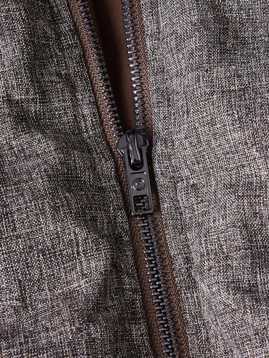 Manfinity Homme Manteau matelassé zippé deux tons ample pour homme ...