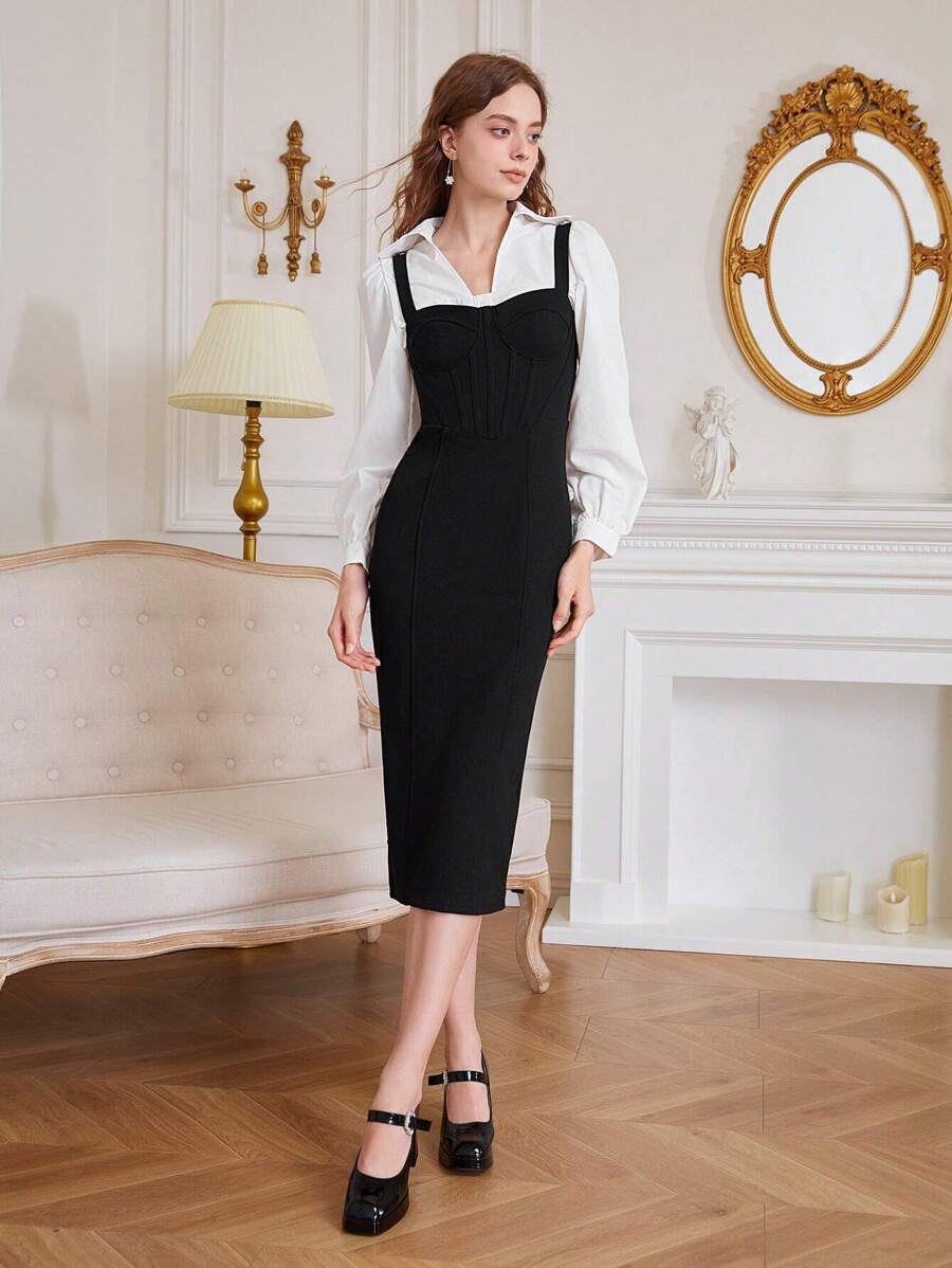 SHEIN Belle Split Back Bodycon Dress | SHEIN USA