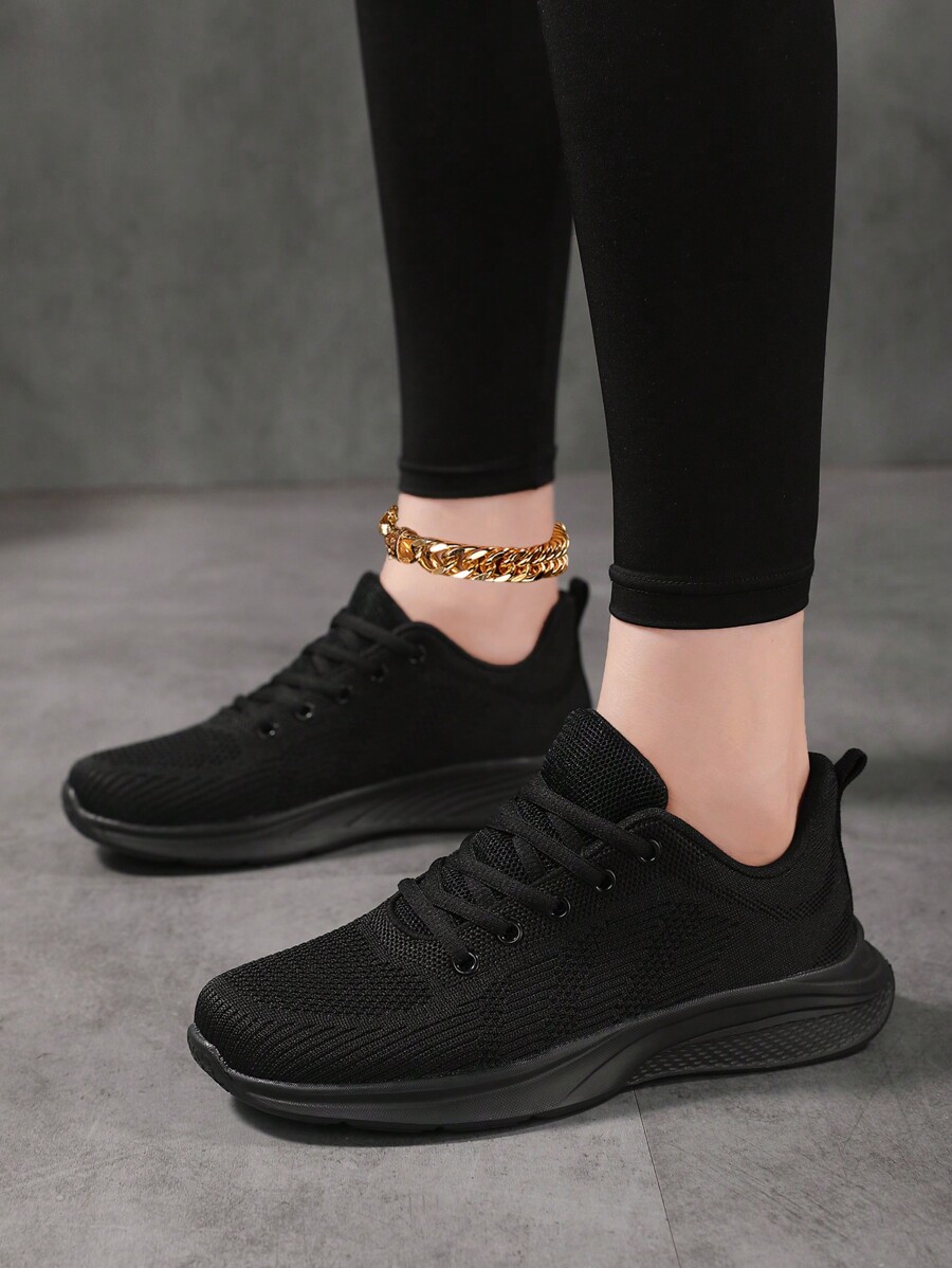 New Breathable Mesh Black Running Shoes For Women, Lightweight ...