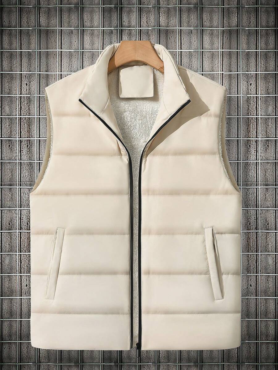Manfinity Hypemode Loose Fit Men's Thermal Lined Puffer Vest With Zipper Closure | SHEIN USA