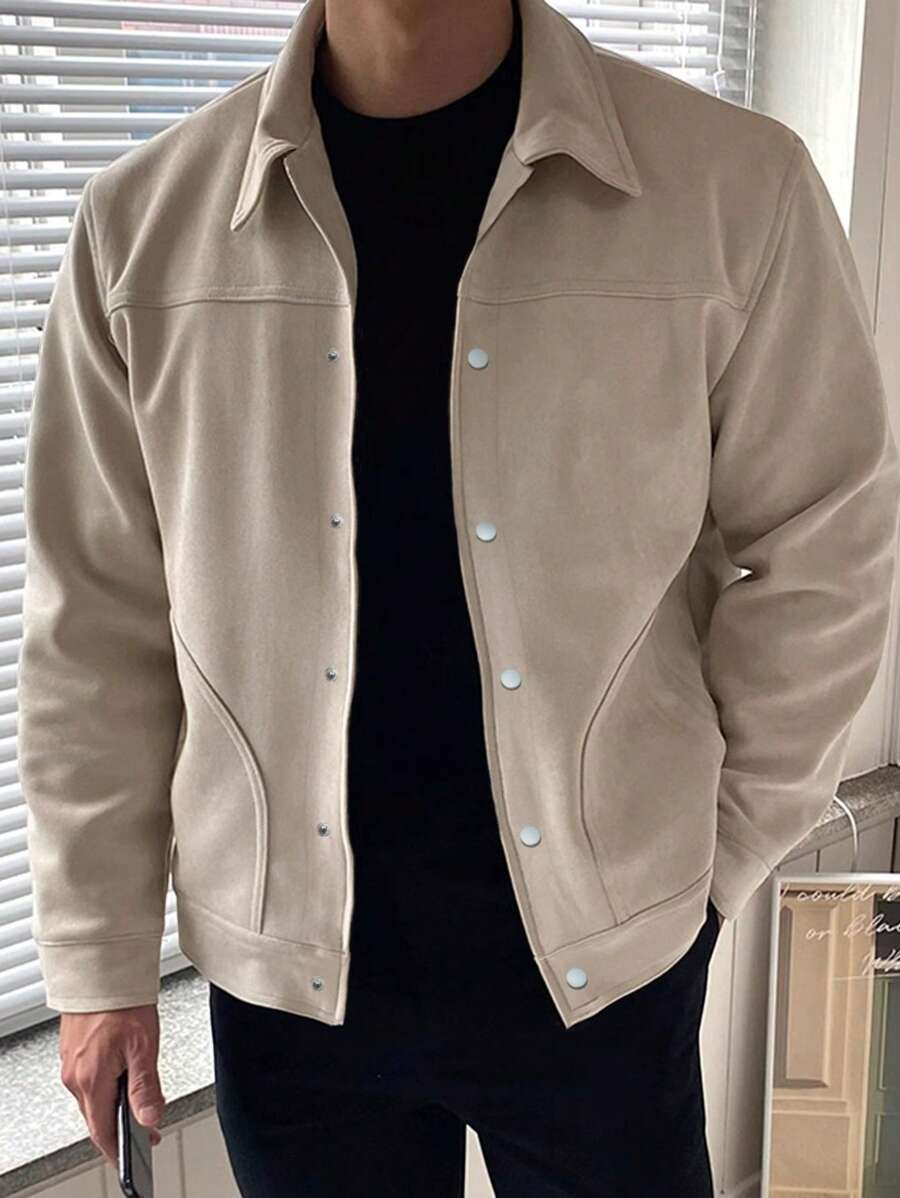 Manfinity Homme Men Solid Button Front Jacket | SHEIN USA