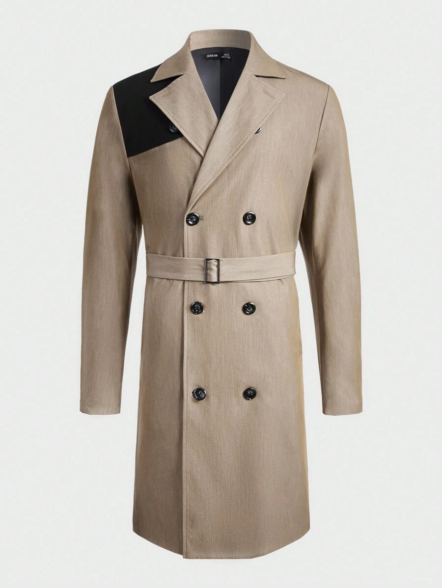 Manfinity Homme Loose-Fitting Men's Double-Breasted Trench Coat With ...