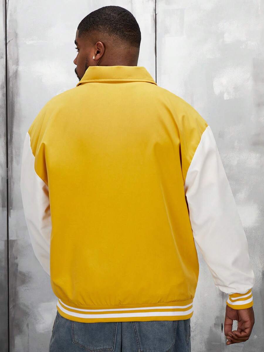 Manfinity Homme Loose-Fitting Men's Plus Size Drop Shoulder Jacket With ...