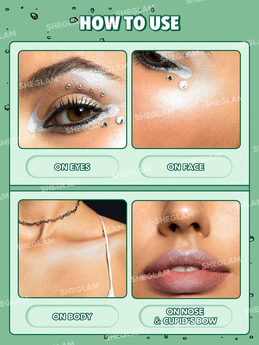 SHEGLAM Marcador De Brilho Lunar klapp Vinter dekoration Smink Party ...