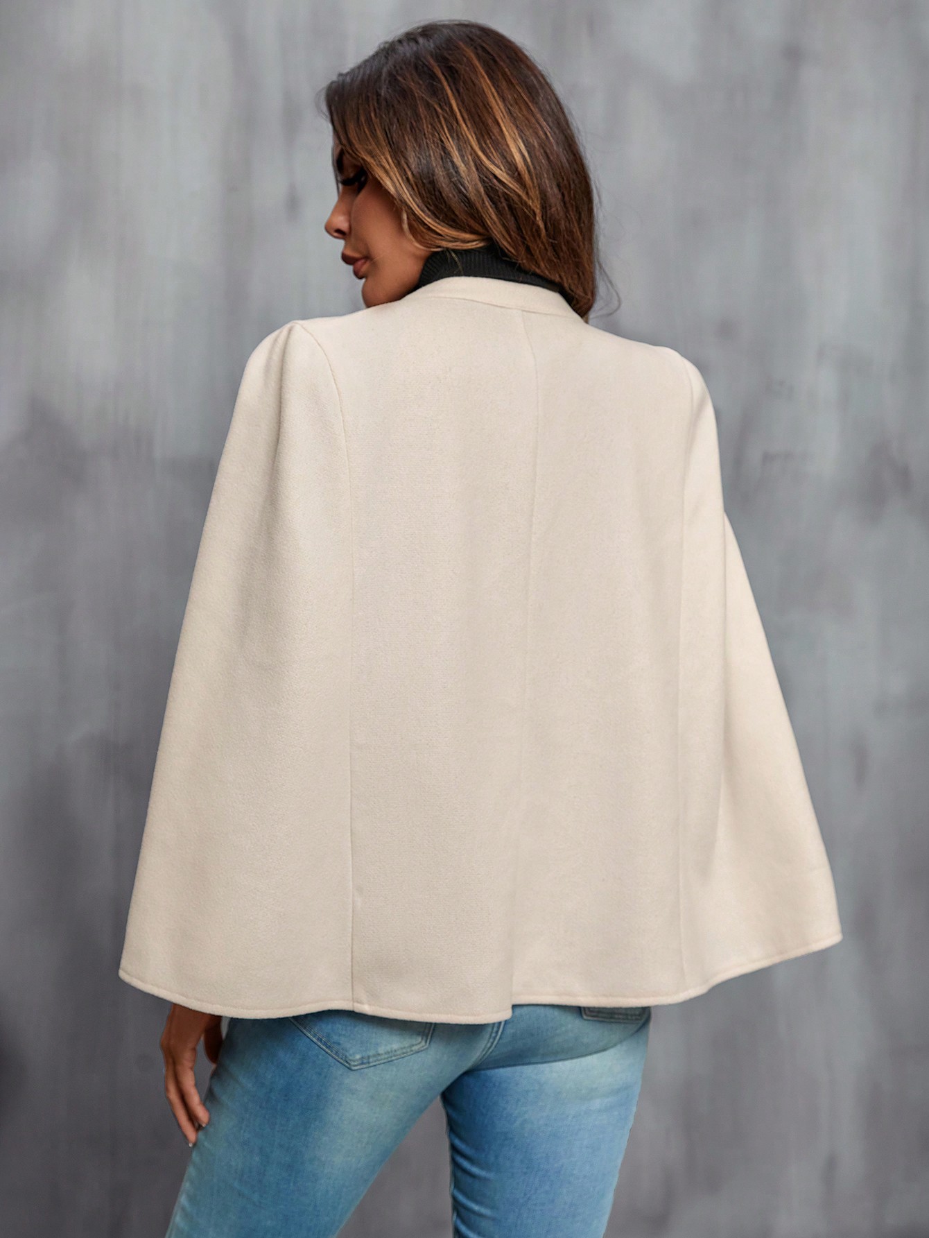 SHEIN LUNE Floral Print Cloak Sleeve Cape Overcoat | SHEIN UK