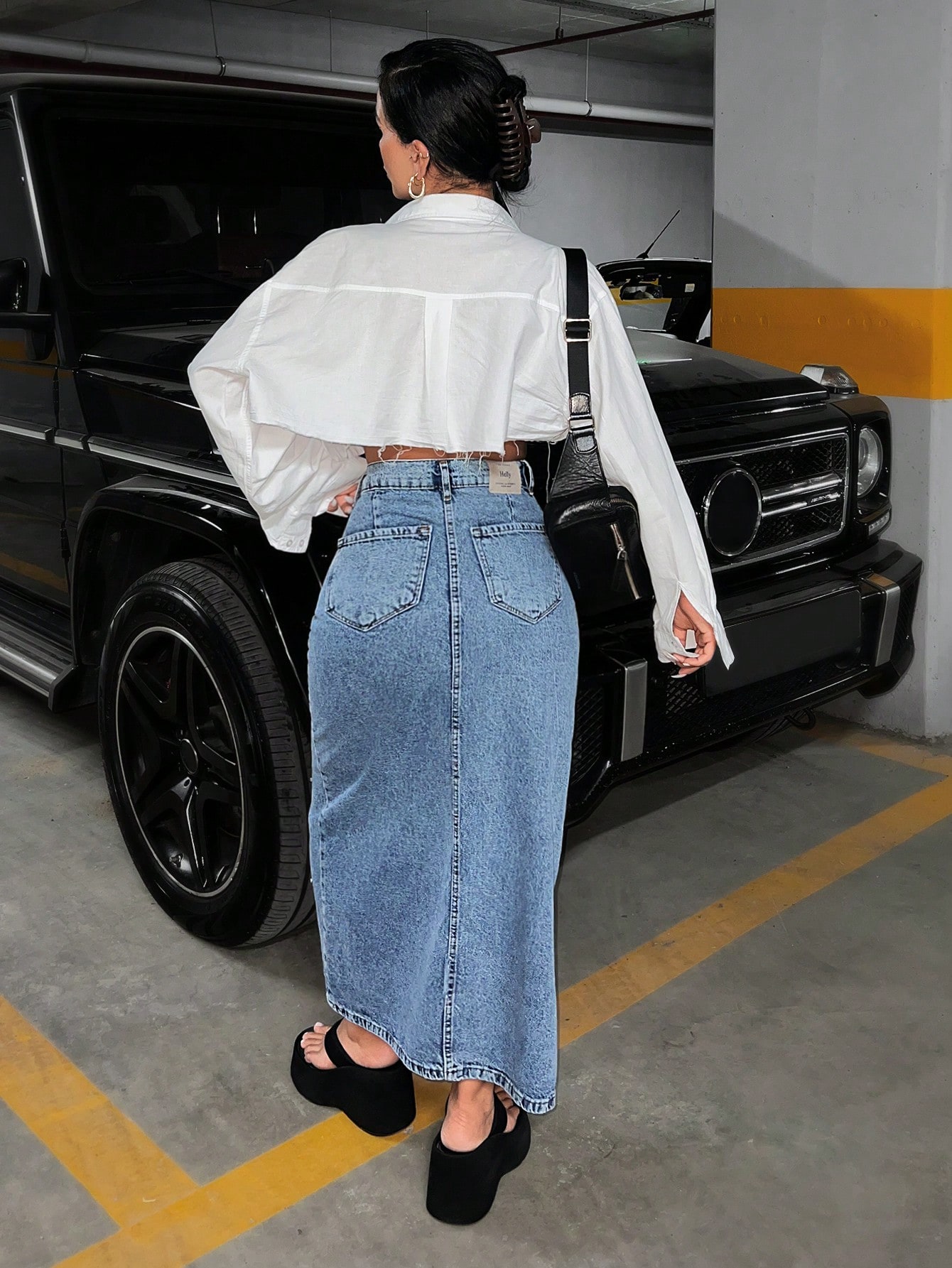 Kristal detail Denim rokken | SHEIN Nederland