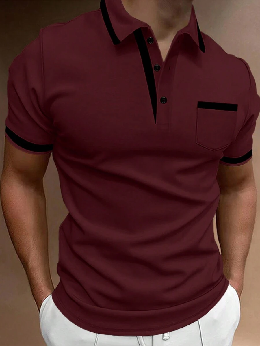 Manfinity Mode Men Contrast Trim Polo Shirt | SHEIN USA