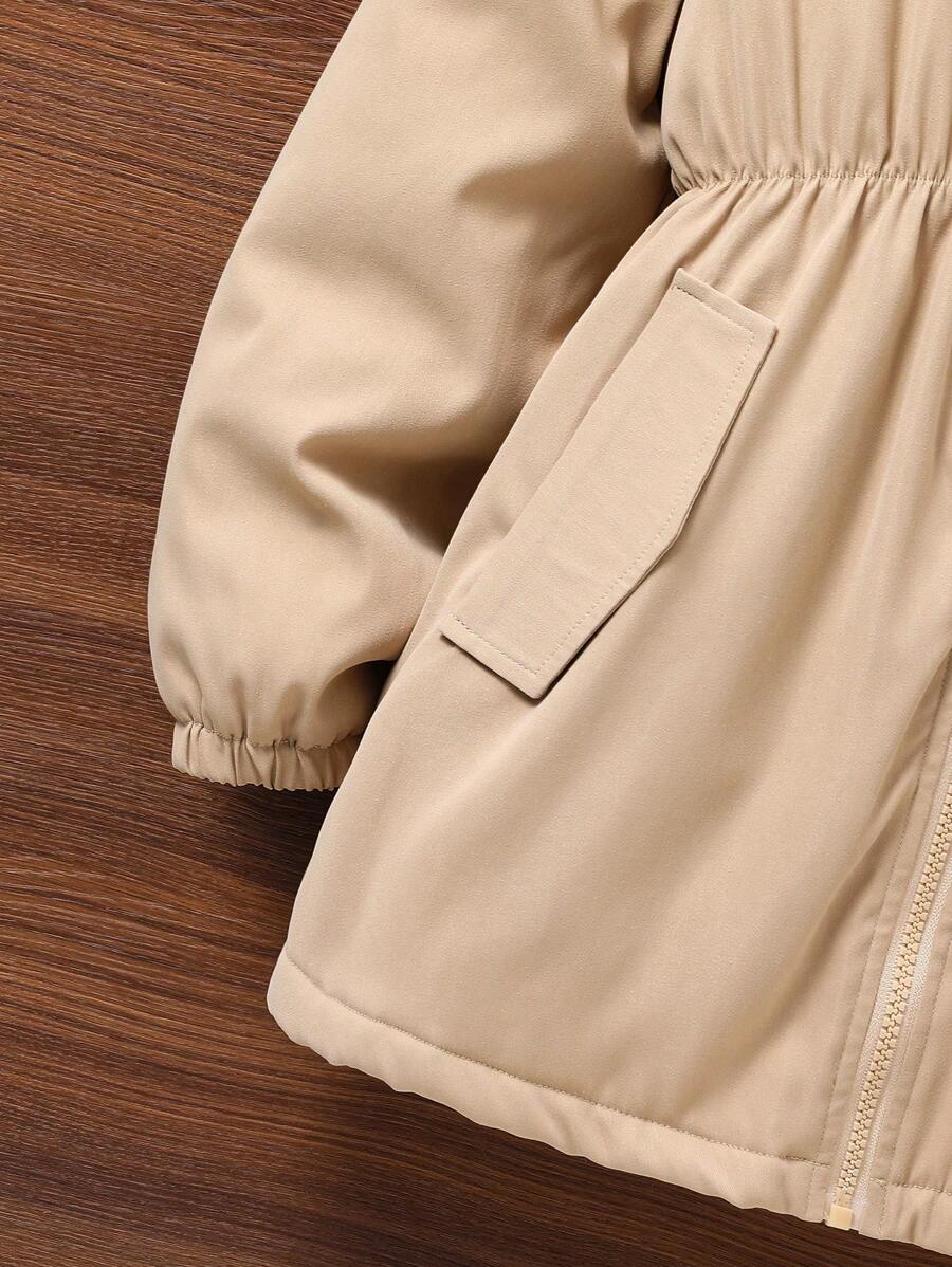 Tween Girl Zip Up Teddy Lined Coat | SHEIN USA