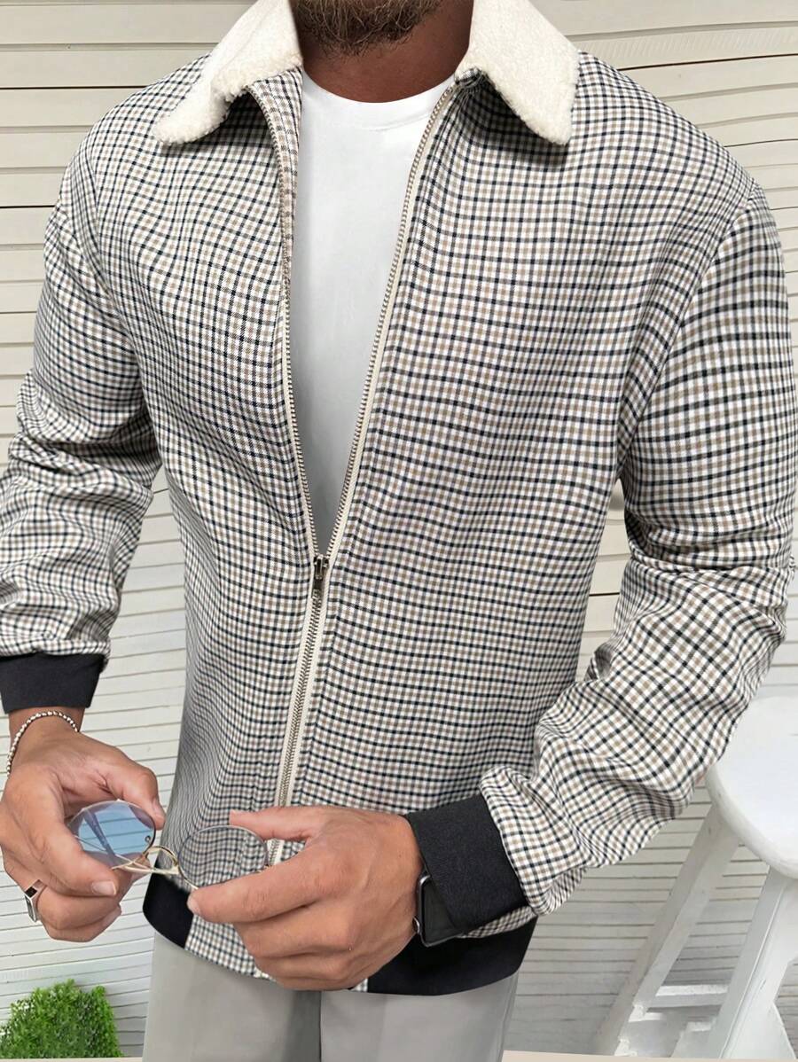 Manfinity Homme Manteau D'homme Surdimensionné À Imprimé À Carreaux ...