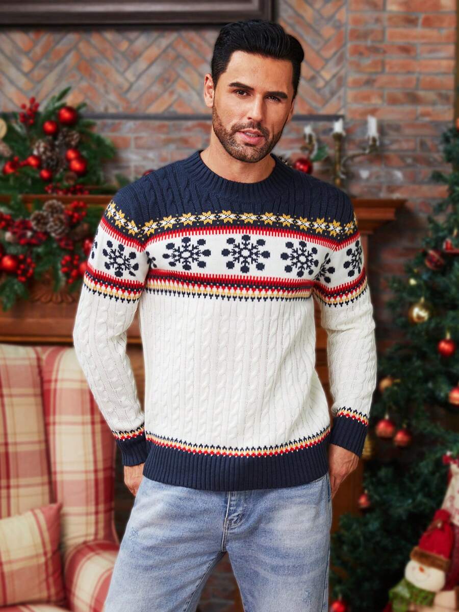 Manfinity Homme Men Geo Pattern Cable Knit Sweater for Sale Australia ...