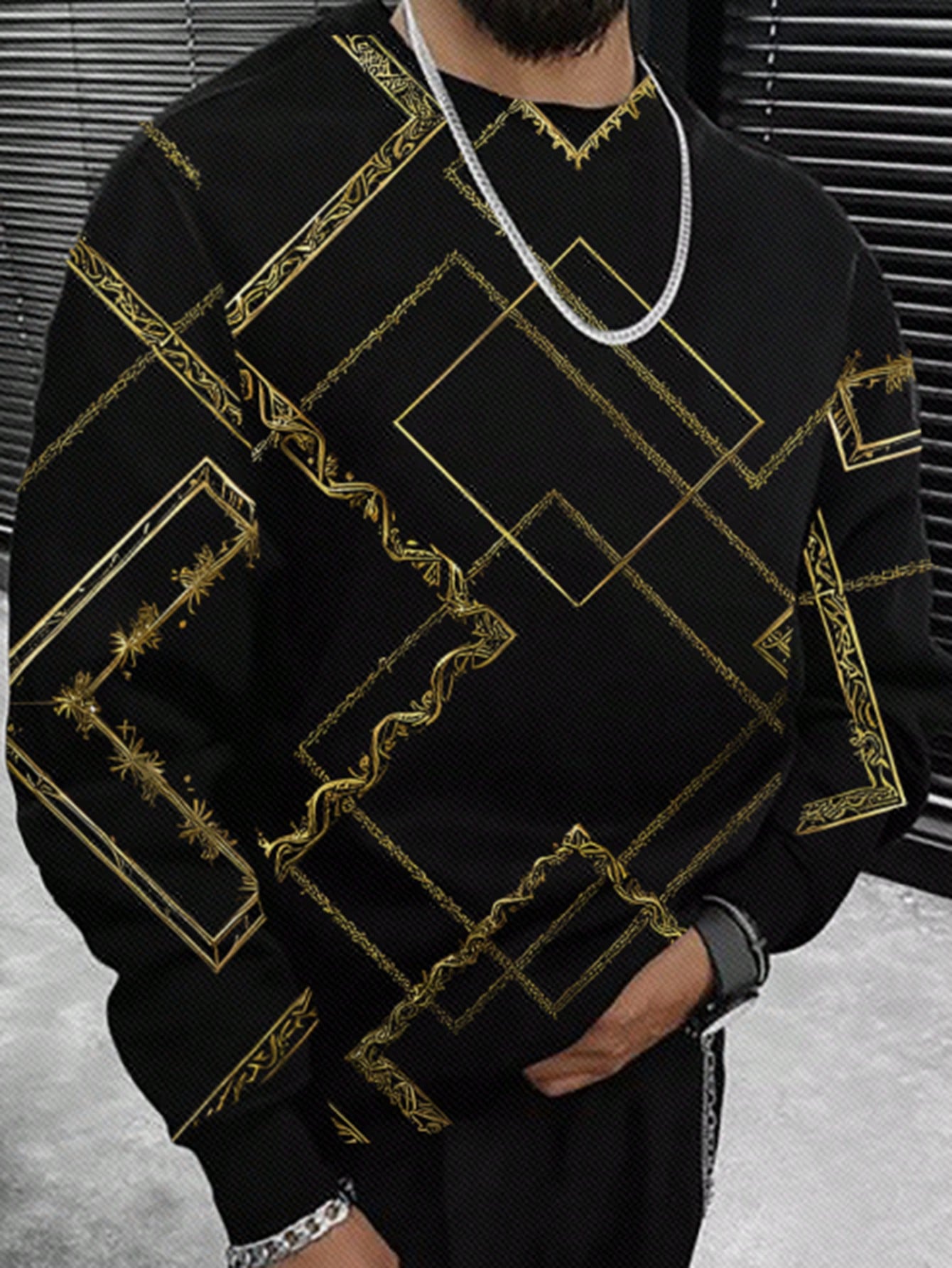 Manfinity Men Geo Print Sweatshirt | SHEIN USA