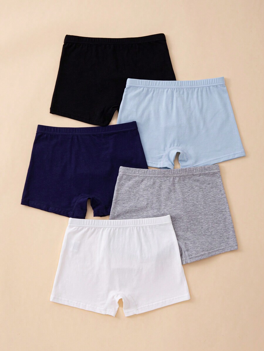 Young Boy 5 Packs Solid Boxer Brief Boys Pants Underwearboys Underwear Cottonboys Boxer ...