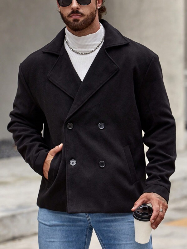 SHEIN Manfinity Homme Homens Trespassado Sobretudos | SHEIN Brasil