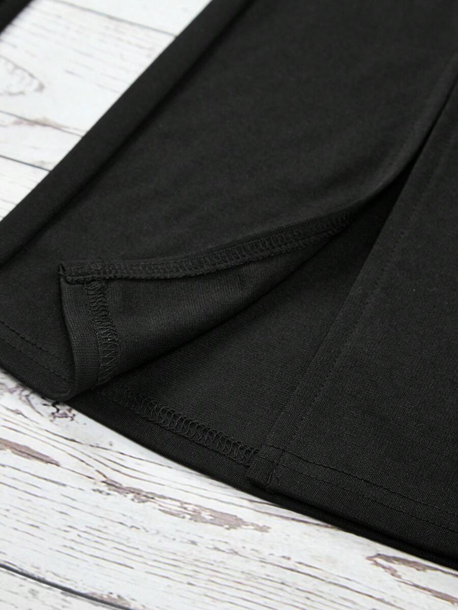 SHEIN Tween Girl High Waist Solid Color Bell Bottom Pants With Slits ...