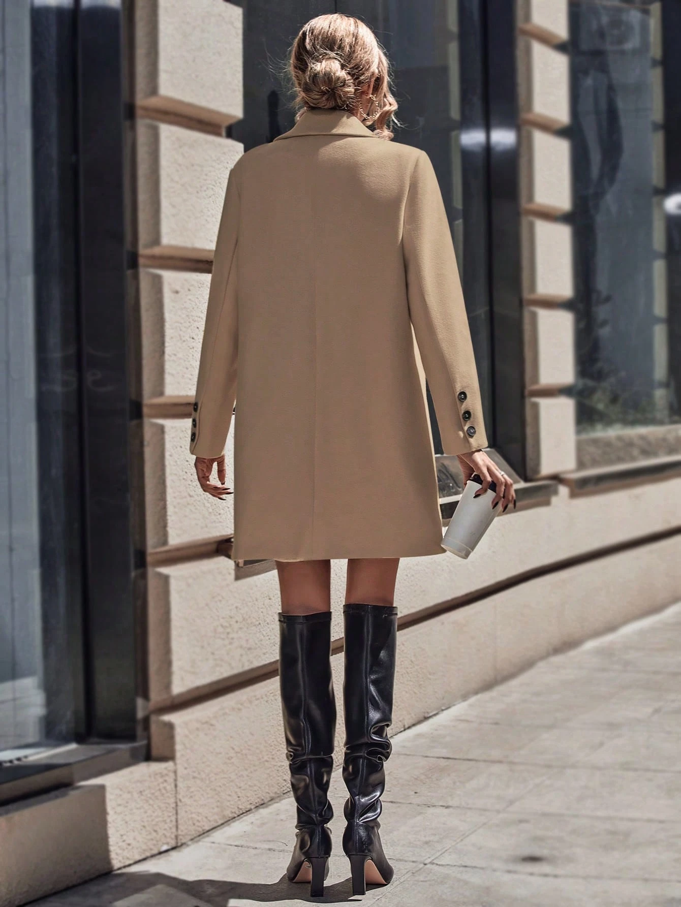 Shein Lune Lapel Neck Single Button Overcoat Shein Usa