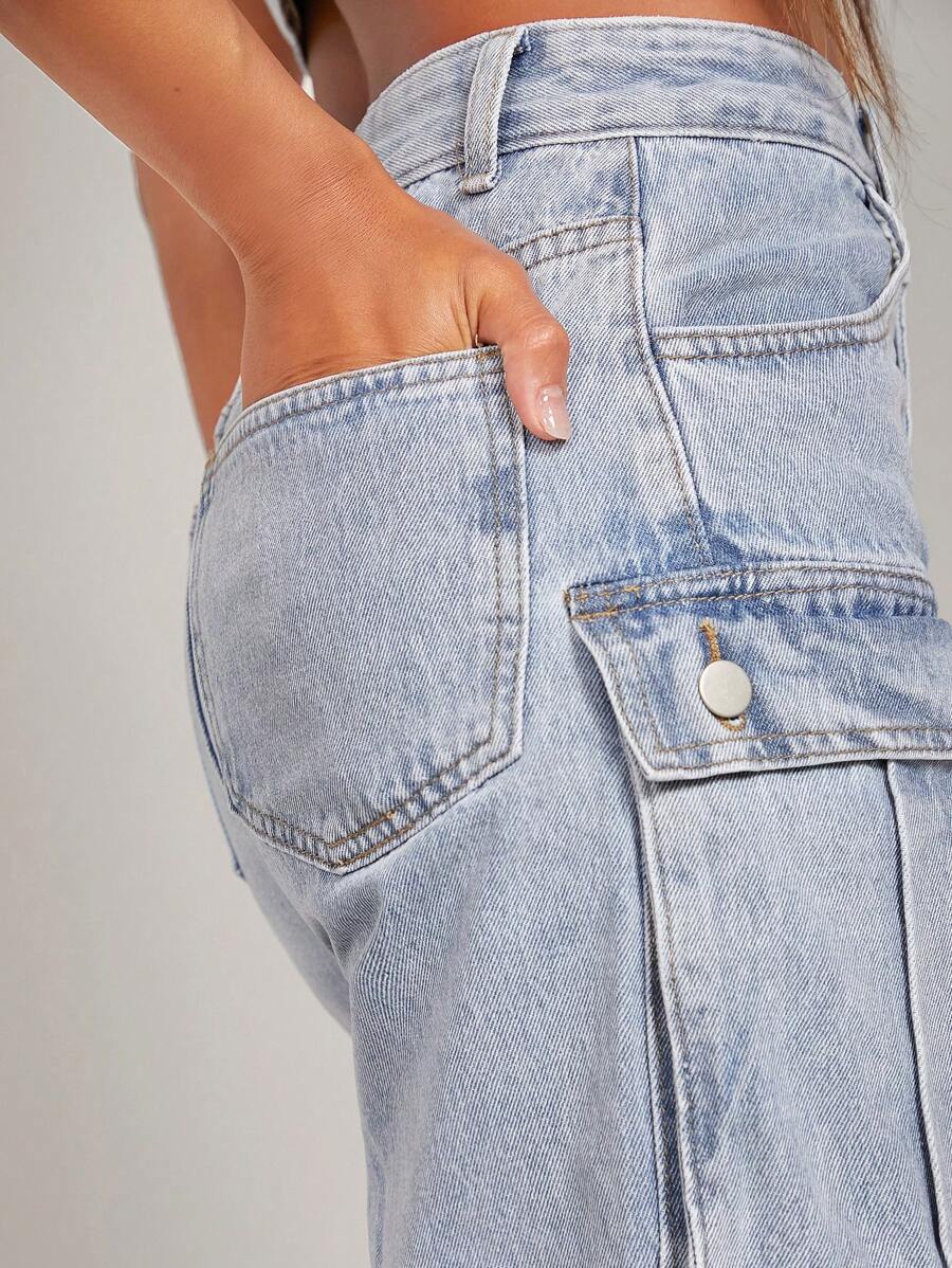 Flap Pocket Cargo Jeans | SHEIN USA