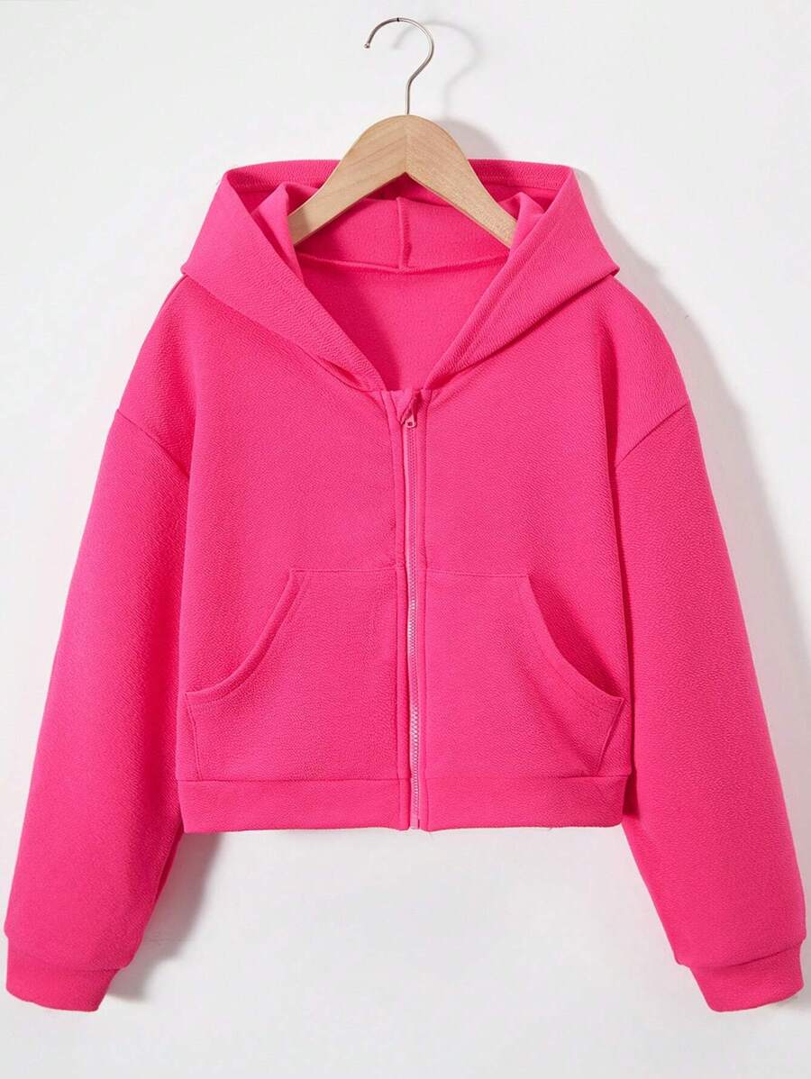 Adolescent Fille Sweat-Shirt À Capuche Zippé Épaule tombante | Mode en ...