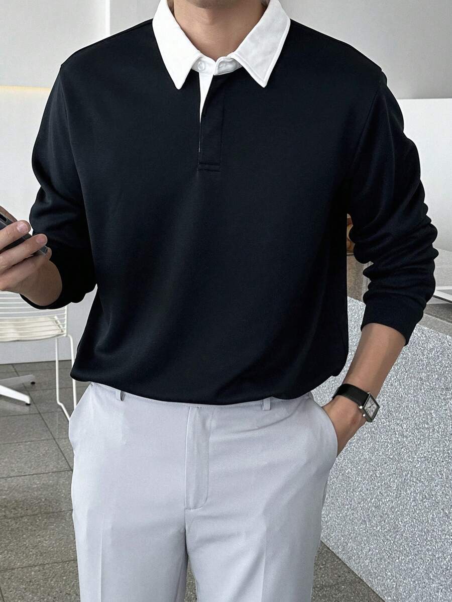 DAZY Men Contrast Collar Polo Shirt | SHEIN USA