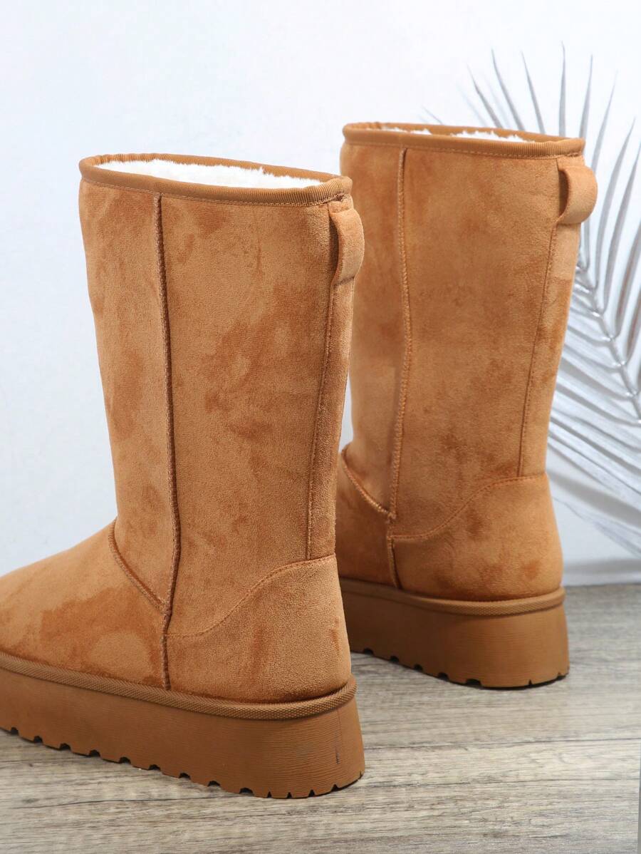 SHUZIA Women Shoes Slip-On Fluffy Lining Round Toe Flatform Winter Boot ...