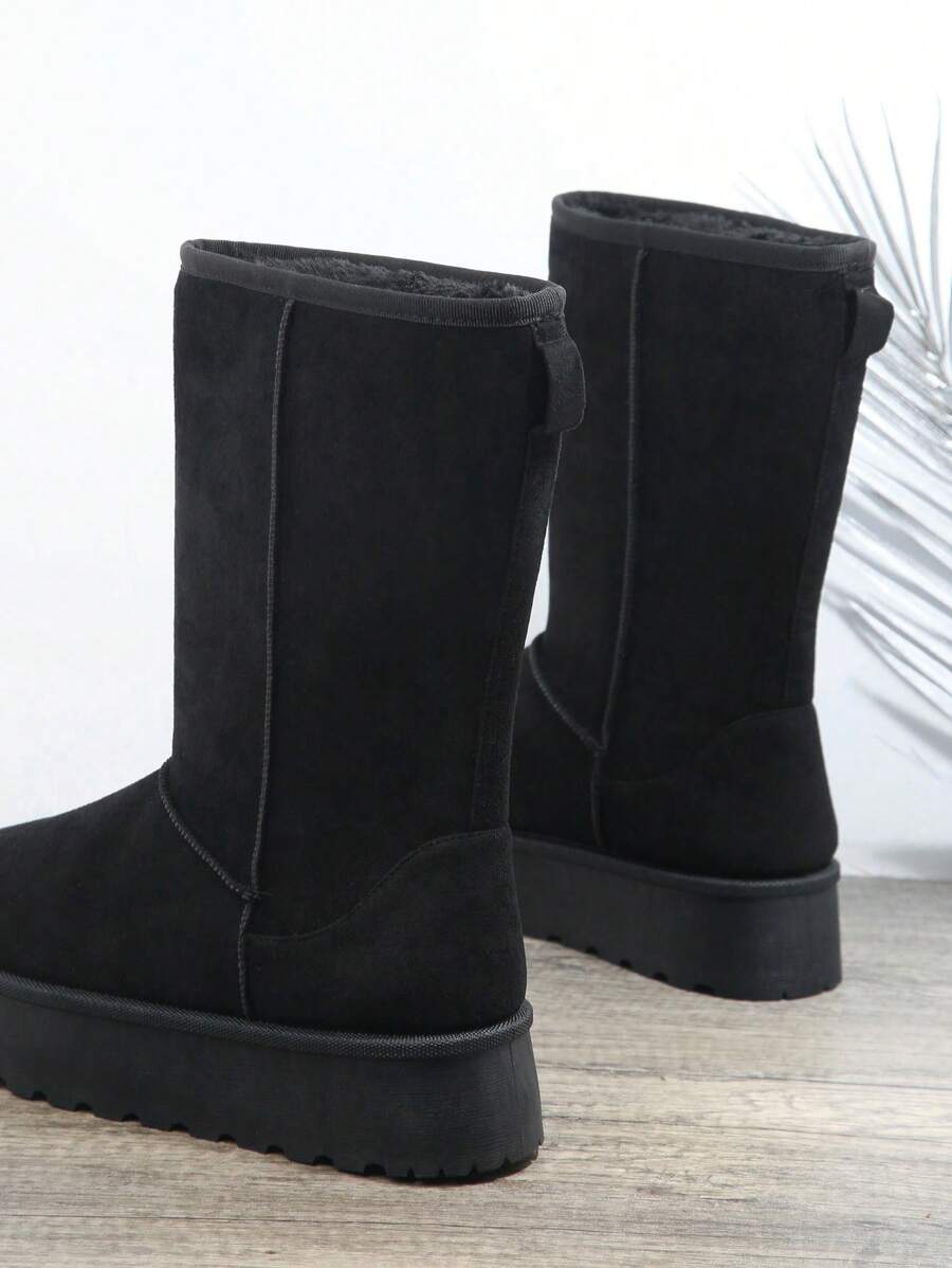 SHUZIA Women Shoes Slip-On Fluffy Lining Round Toe Flatform Winter Boot ...